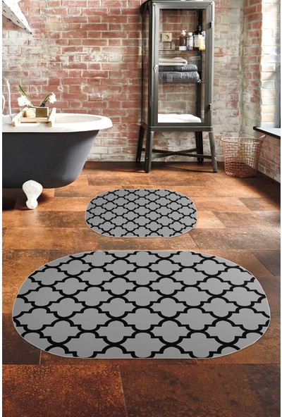 Colizon 60X90 - 50X60 Paşa Gri Dijital Banyo Halısı Oval Klozet Takımı 2'li Paspas Seti Colizon 60X90 - 50X60 Paşa Gri Dijital Banyo Halısı Oval Klozet Takımı 2'li Paspas Seti