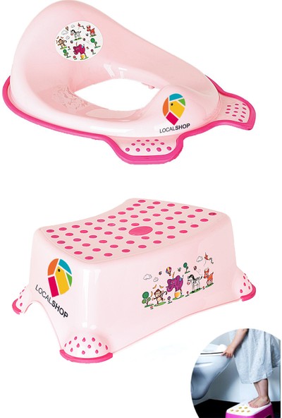 Localshop Lazımlık ve Basamak Çocuk Seti Pembe Localshop Lazımlık ve Basamak Çocuk Seti Pembe