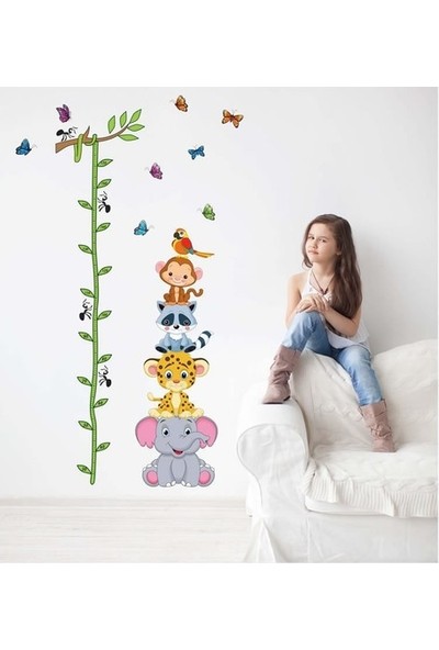 Kt Decoration Çocuk Odası Duvar Dekorasyonu Sevimli Hayvanlar Boy Ölçen Pvc Sticker