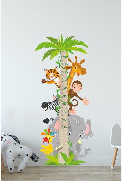 Kt Decoration Sevimli Hayvanlar Temalı Boy Ölçer Duvar Sticker Seti Kt Decoration Sevimli Hayvanlar Temalı Boy Ölçer Duvar Sticker Seti