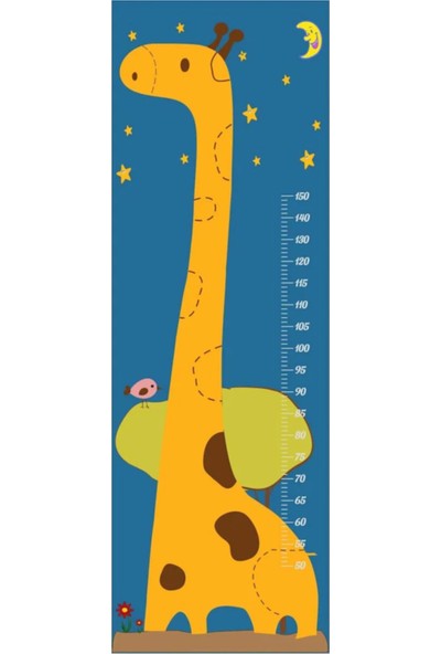Kt Decoration Çocuk Boy Cetveli Dev Zürafa Duvar Sticker Çocuk Boy Cetveli Zürafa Duvar Sticker
