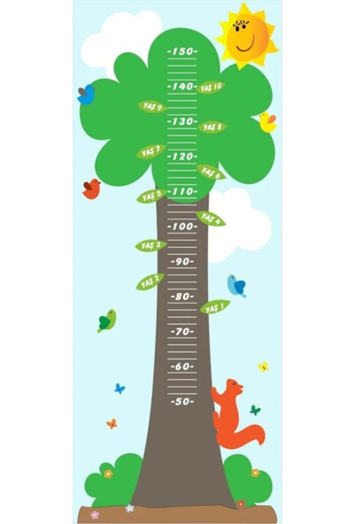 Kt Decoration Çocuk Boy Cetveli Dev Ağaç Duvar Sticker