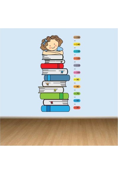 Kt Decoration Kitap Okuyan Sevimli Kız Boy Ölçer Gelişim Tablosu Duvar Sticker Kt Decoration Kitap Okuyan Sevimli Kız Boy Ölçer Gelişim Tablosu Duvar Sticker