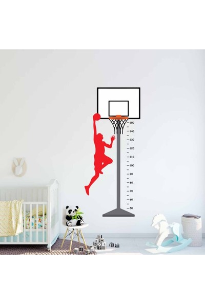 Kt Decoration Basketbol Temalı Dev Boy Ölçer Duvar Sticker