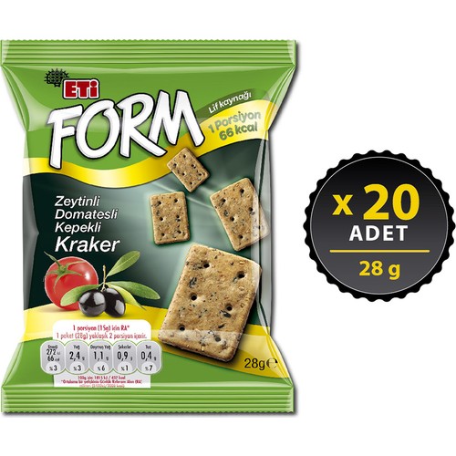 Eti Form Zeytinli Domatesli Kepekli Kraker 28 g x 20 Adet Fiyatı