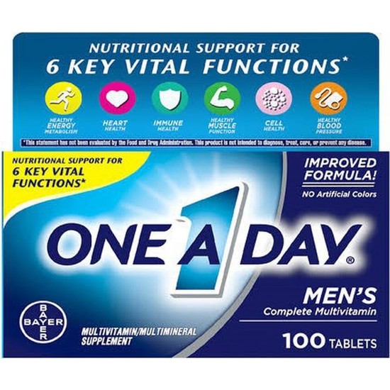 Bayer One A Day Men's 100 Tablet Multivitamin Multimineral Fiyatı