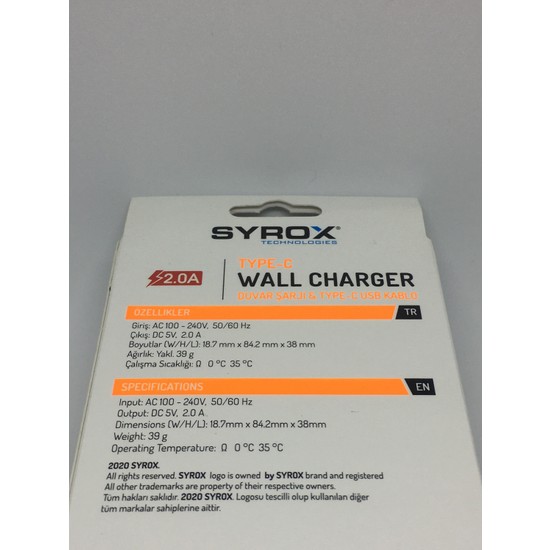 Syrox J28 Type-C Şarj Aleti Adaptör + Kablo Fiyatı