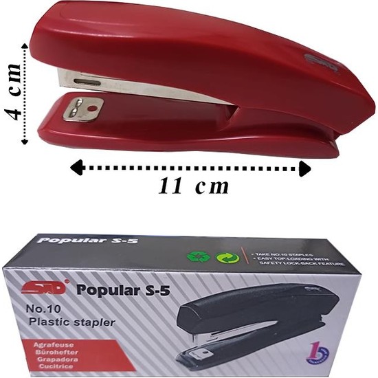 Std Zımba Makinesi Kırmızı S-5 Stapler No:10 1 Adet Küçük Fiyatı