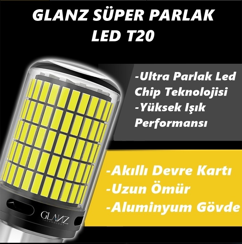 Glanz T20 Çift Duy LED Sinyal Ampul Gündüz Lamba Turuncu Fiyatı
