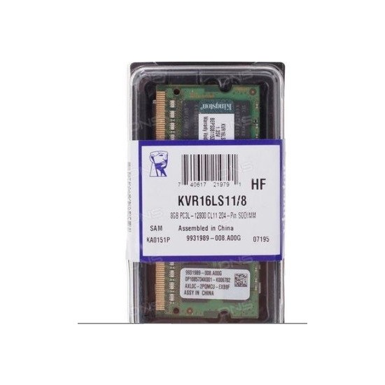 Kingston 8 GB PC3L-12800 CL11 204-PİN Sodımm KVR16LS11/8 Ram Fiyatı