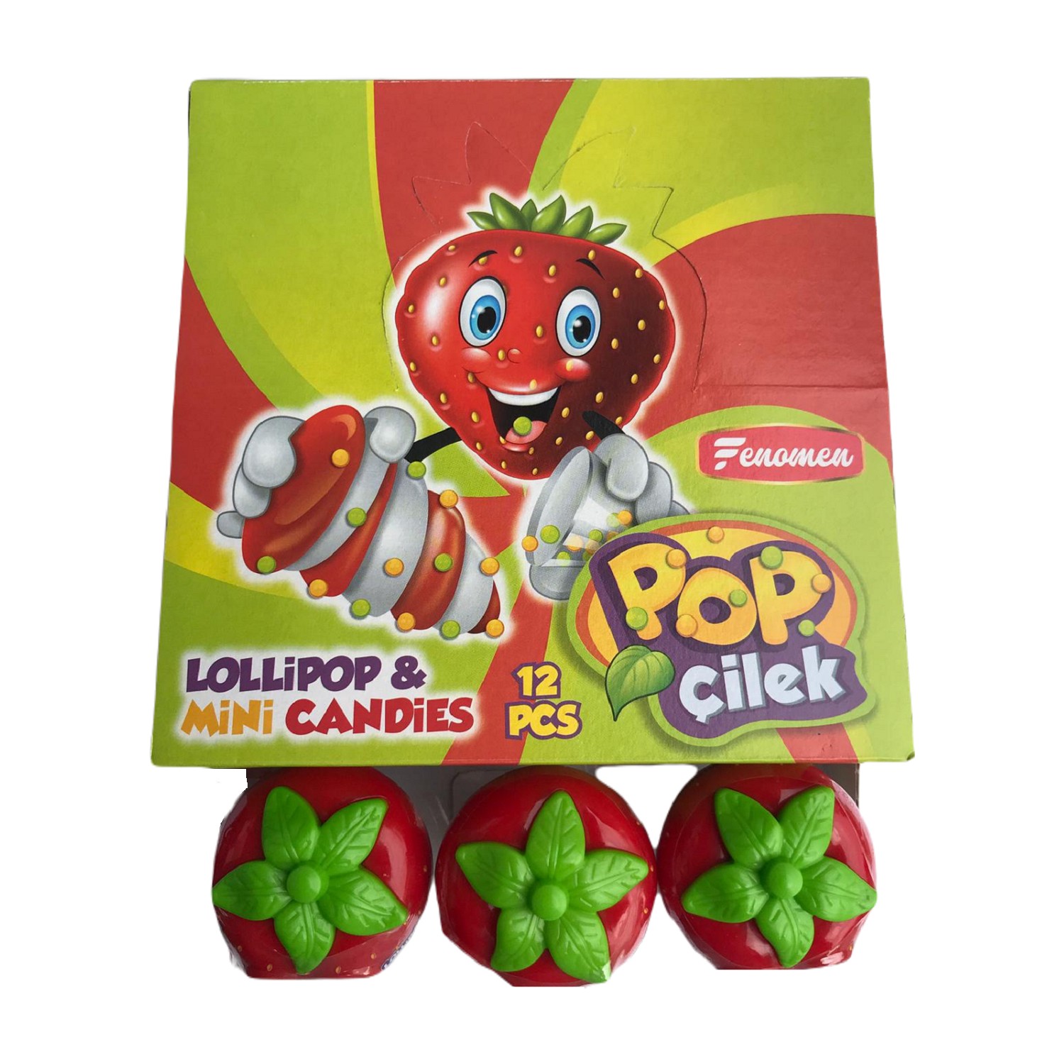 Fenomen Pop Çilek Şeker - Lollipop & Mini Candies (12'li) Fiyatı