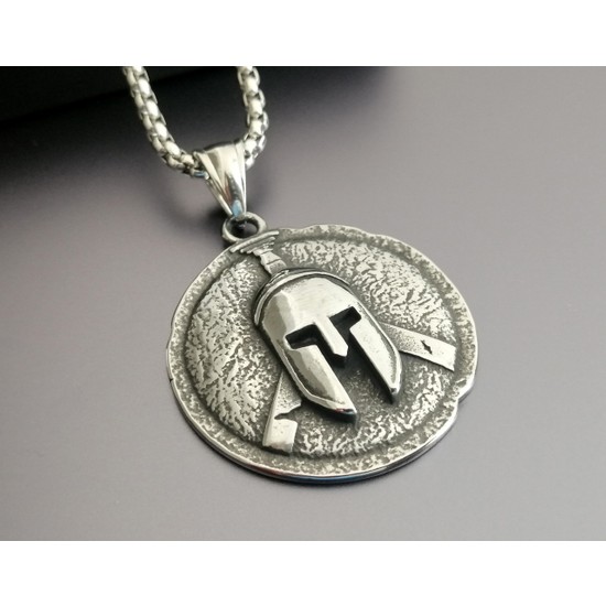 Vikings Paslanmaz Çelik Sparta Kralı Leonidas Mask Kolye / Fiyatı