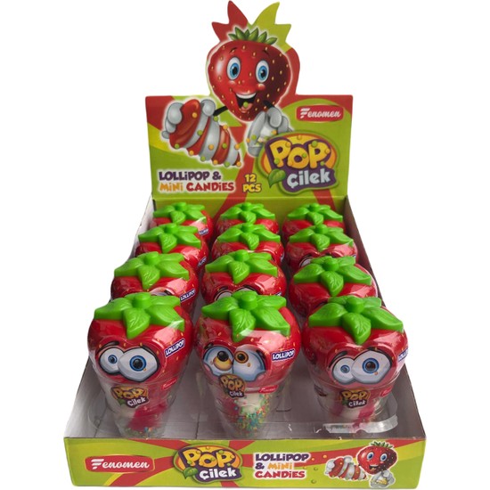 Fenomen Pop Çilek Şeker - Lollipop & Mini Candies (12'li) Fiyatı