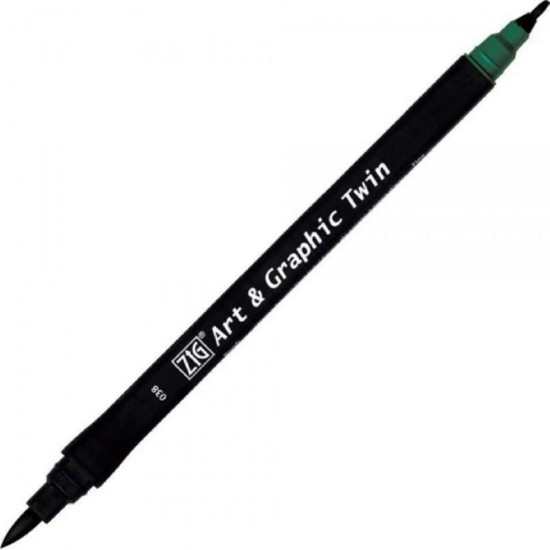 Zig Art & Graphic Twin Tut-80 Fırça Uçlu Marker Marine Green Fiyatı