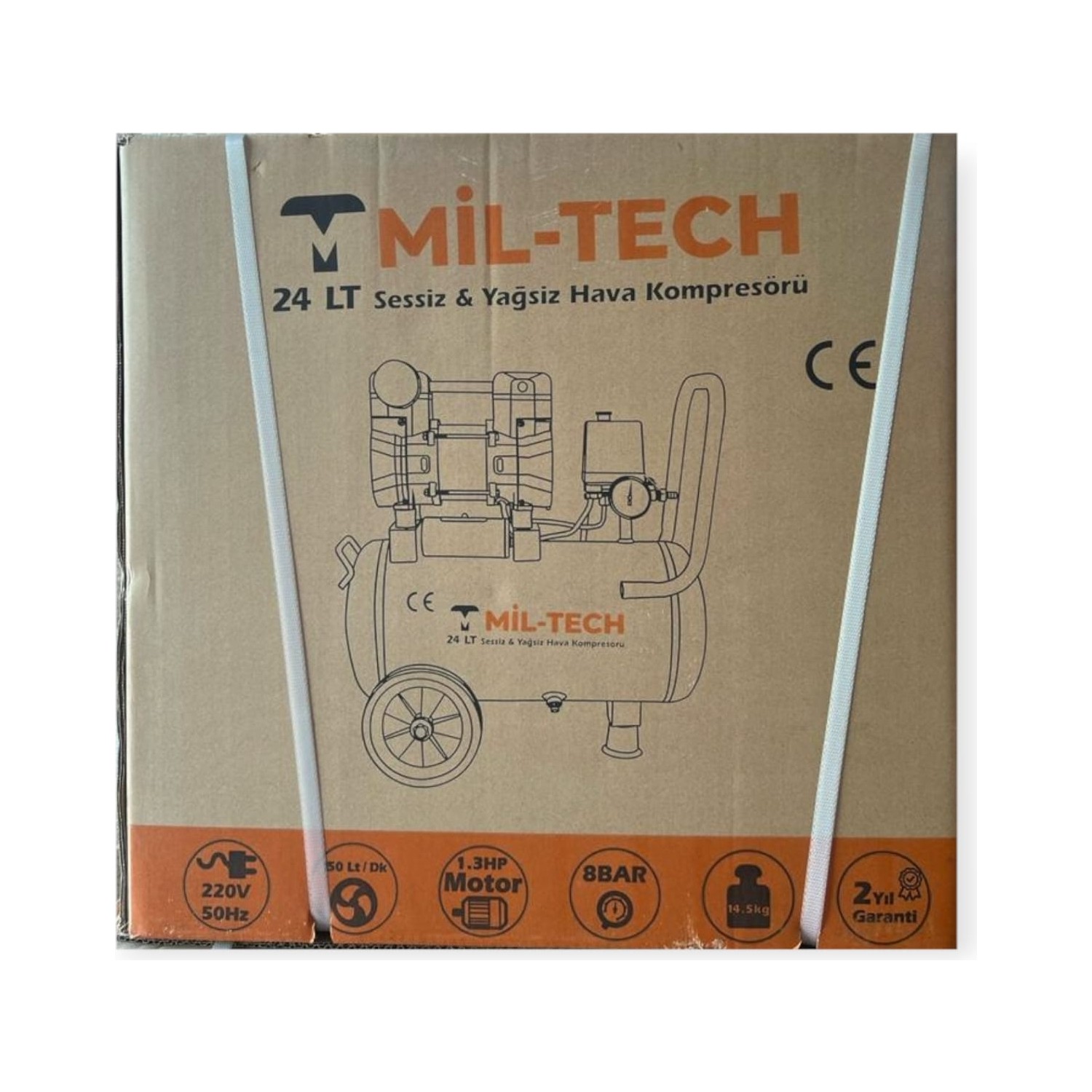 Mil-Tech 24 Litre Sessiz Yağsız Hava Kompresörü Fiyatı