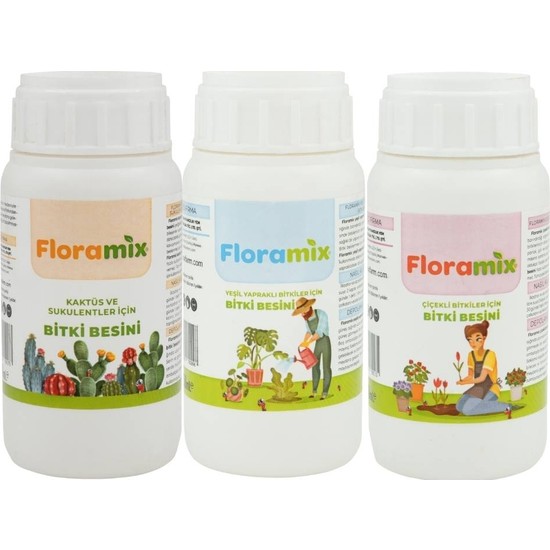Floramix Bitki Besini 3'lü Set ve Katı Vermikompost Fiyatı