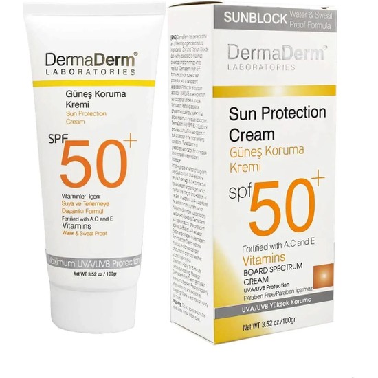 Dermaderm Spf 50 Faktör Güneş Kremi Dermatolojik 100 Ml+ Fiyatı