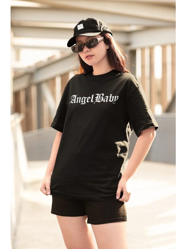 Moon Life Tekstil Kadın Oversize Angel Baby Baskılı Salas Fiyatı