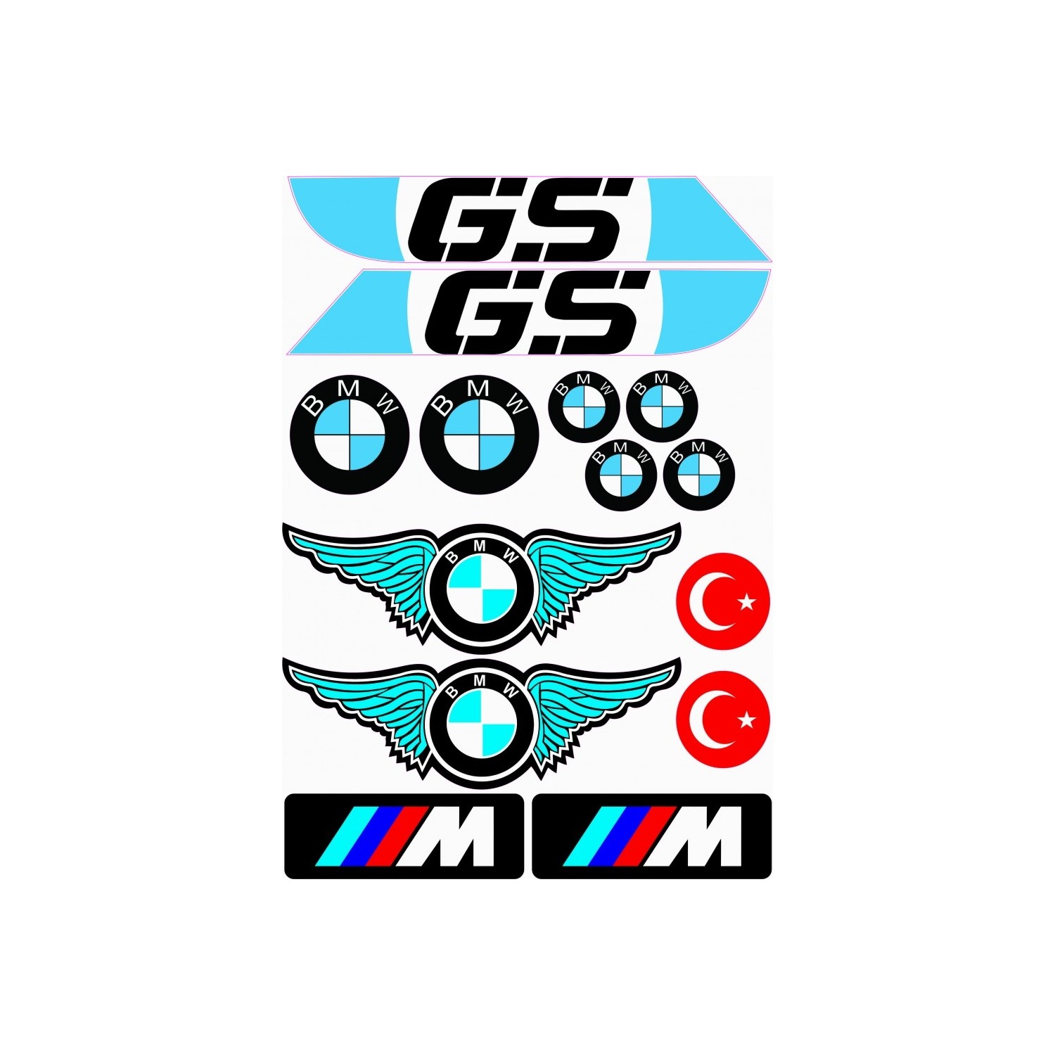 Motosvn Bmw Gs Sticker Etiket Seti Mavi A4 Boy Fiyatı