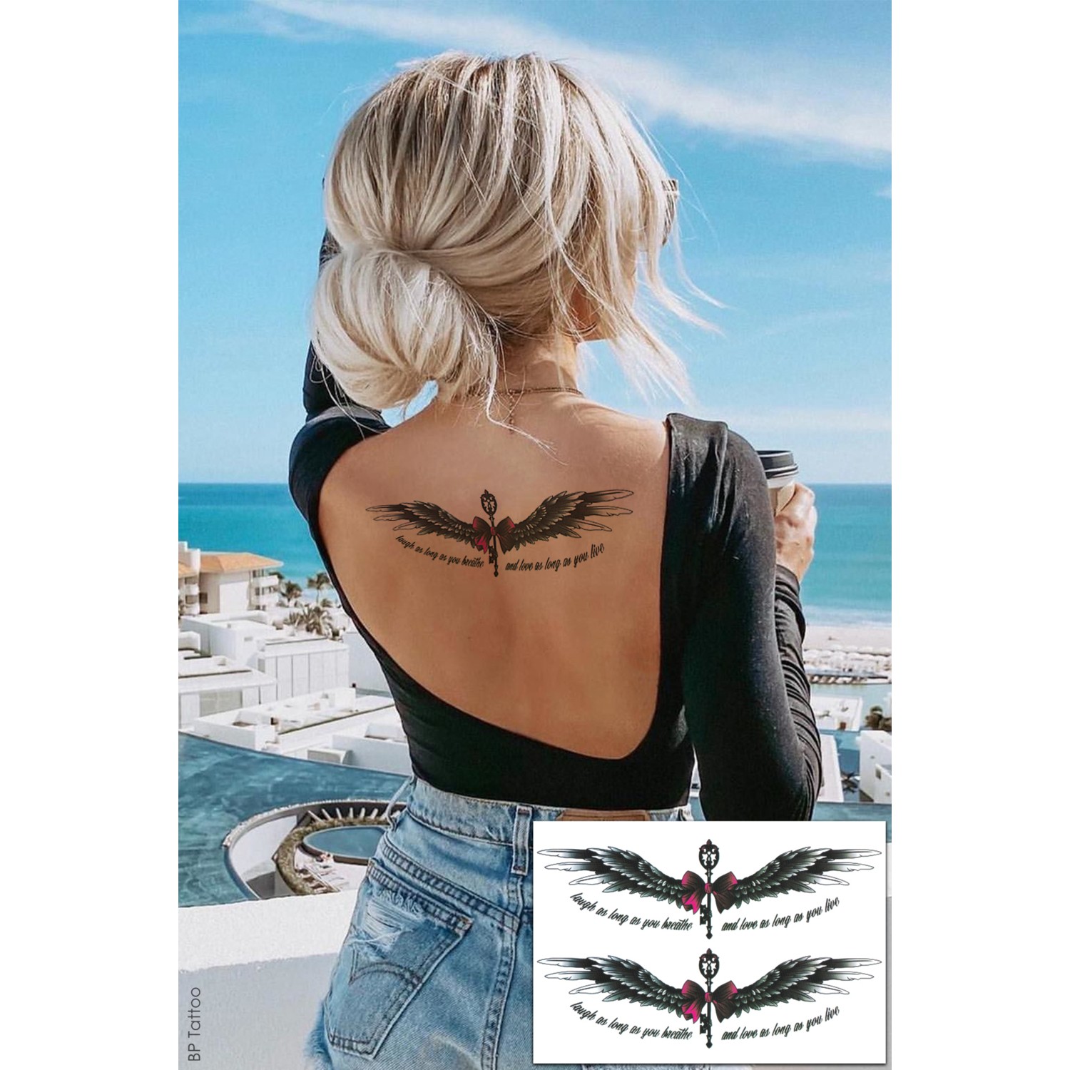 BP Tattoo Wings Kadın Geçici Bel Dövmesi Fiyatı