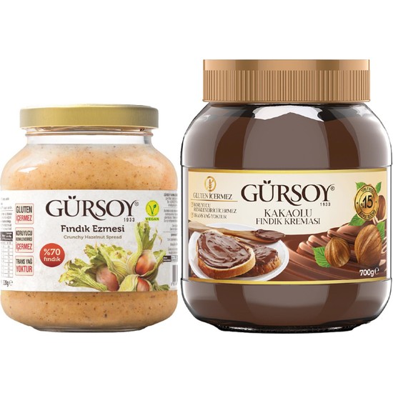 Gürsoy Fındık Ezmesi 320 gr & Gürsoy Kakaolu Fındık Kreması Fiyatı