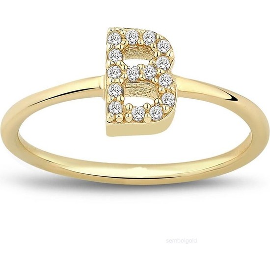 Sembol Gold Harf Altın Yüzük Taşlı Gold Fiyatı - Taksit Seçenekleri