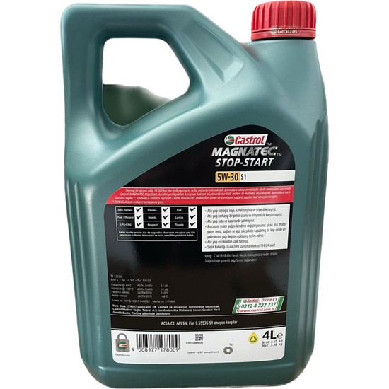 Castrol Magnatec Fiat 9.55535-S1 Stop-Start S1 5W-30 4 Litre Fiyatı