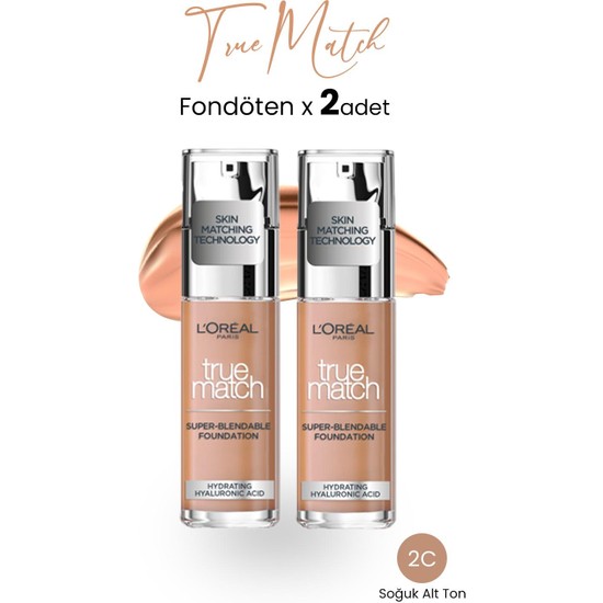 L'Oréal Paris Loreal Paris True Match Fondöten 2c Soğuk Alt Fiyatı