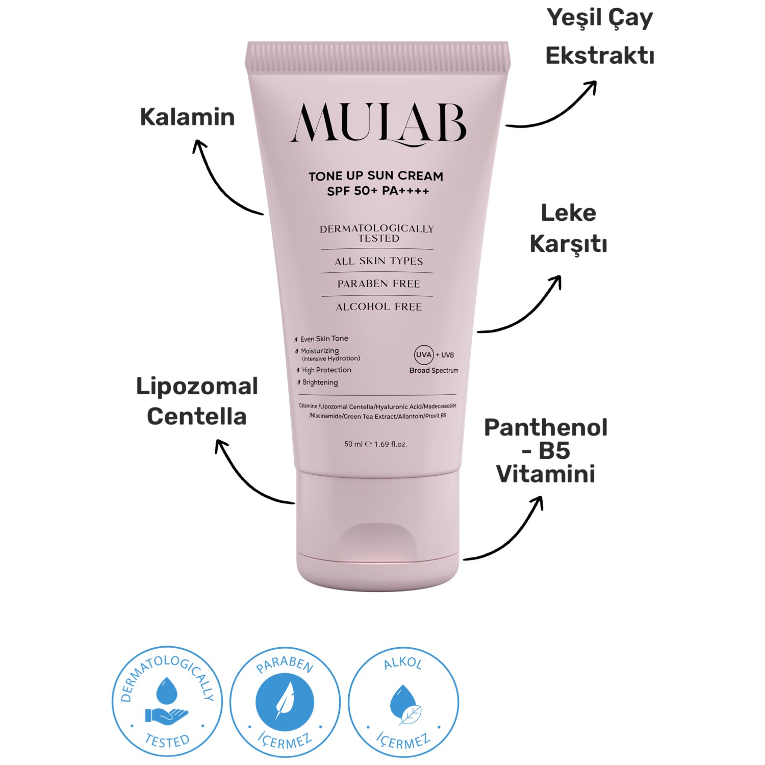 Mulab Tone Up Sun Cream Spf 50+ Pa++++ Ton Eşitleyici Yüz Fiyatı