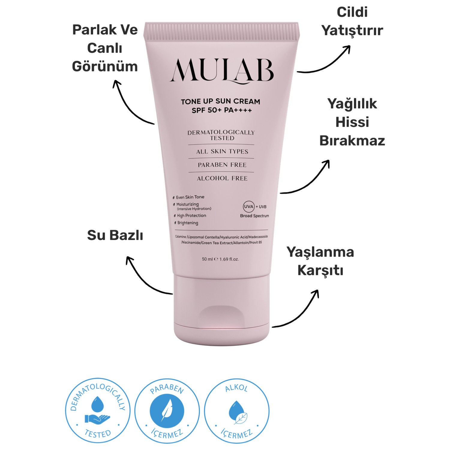 Mulab Tone Up Sun Cream Spf 50+ Pa++++ Ton Eşitleyici Yüz Fiyatı