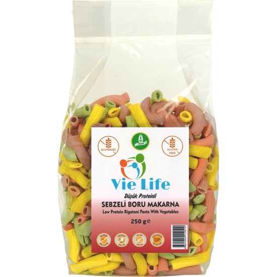 Vie Life Düşük Proteinli Sebzeli Boru Makarna 250 gr Fiyatı