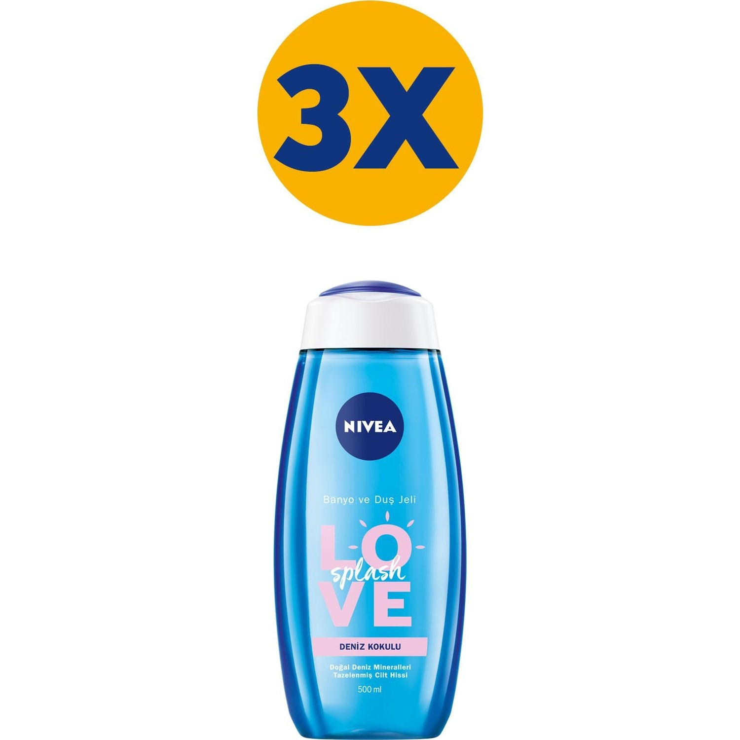 Nivea Nbc Duş Jeli Love SPLASH_500 ml x 3 Fiyatı