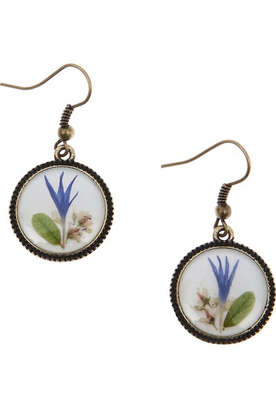 Halley Concept Özel El Yapımı Çiçek Tasarım Reçine Kadın Küpe