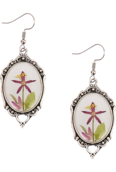 Halley Concept Özel El Yapımı Çiçek Tasarım Reçine Kadın Küpe