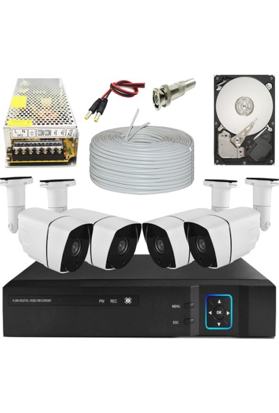 Elitcam Ahd 4 Kameralı 5.0 Megapixel 4K Ultra Hd HDD Dahil Full Güvenlik Sistemi Elitcam Ahd 4 Kameralı 5.0 Megapixel 4K Ultra Hd HDD Dahil Full Güvenlik Sistemi