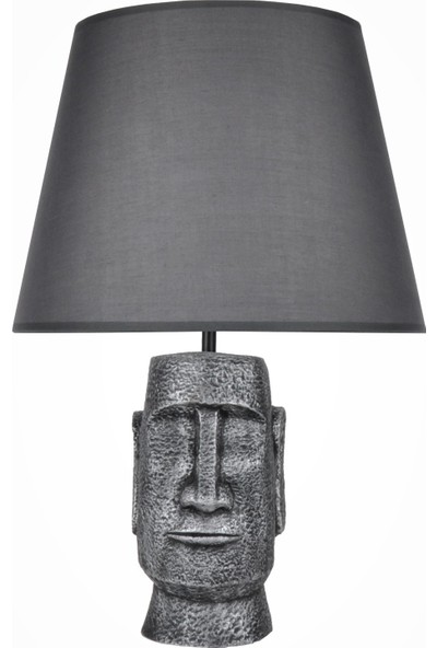 Qdec Modern Dizayn Moai Abajur Gümüş Gri