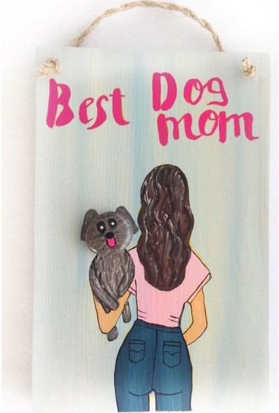 Kemique Best Dog Mom Anneler Günü Pano Jeans