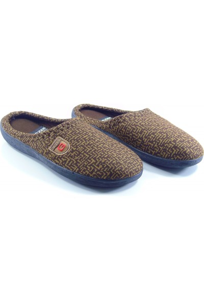 Gezer Kışlık Erkek Ev Terliği Kahverengi - 12673