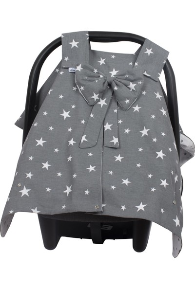 Sevi Bebe Fiyonklu Anakucağı Örtüsü Gri Yıldız