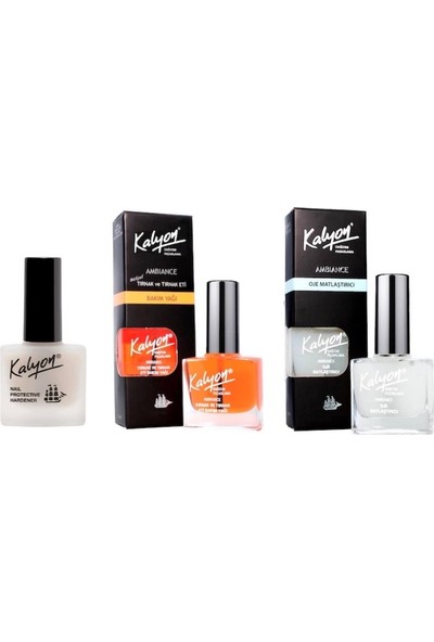 Kalyon Tırnak Besleyici+Tırnak Bakım Yağı+Oje Matlaştırıcı 3'lü Set