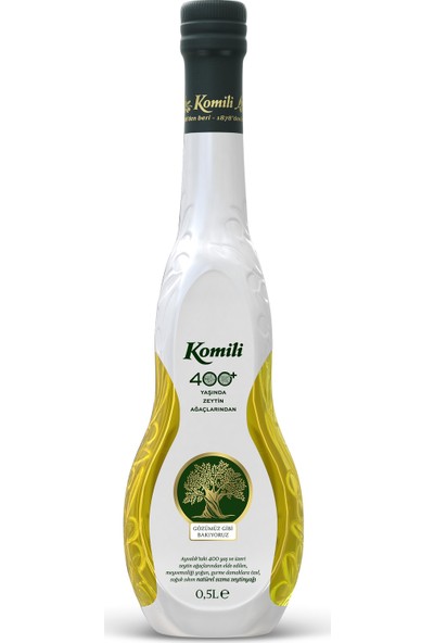 Komili 400+ Yıllık Zeytin Ağacından Elde Edilen Zeytinyağı 0,5 lt (Özel Kutusunda) Komili 400+ Yıllık Zeytin Ağacından Elde Edilen Zeytinyağı 0,5 lt (Özel Kutusunda)