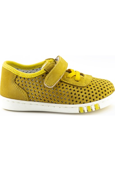 Minipicco Unisex Çocuk Sarı Deri Ayakkabı
