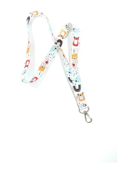 Çatı Medikal Sevimli Ayı Desenli Yaka Kartı Boyun Askı Ipi