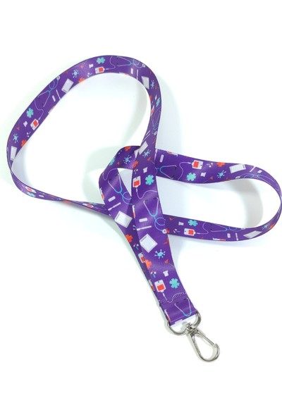 Çatı Medikal Tıp Simgeleri Desenli Yaka Kartı & Boyun Askı İpi