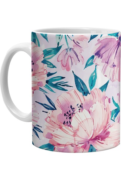 Flipped Çiçek Desenli Tasarım Kupa Bardak