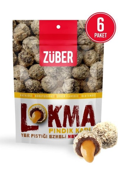 Züber Fındık Kaplı Fıstık Ezmeli Meyve Topu 96 gr x 6 Paket Züber Fındık Kaplı Fıstık Ezmeli Meyve Topu 96 gr x 6 Paket