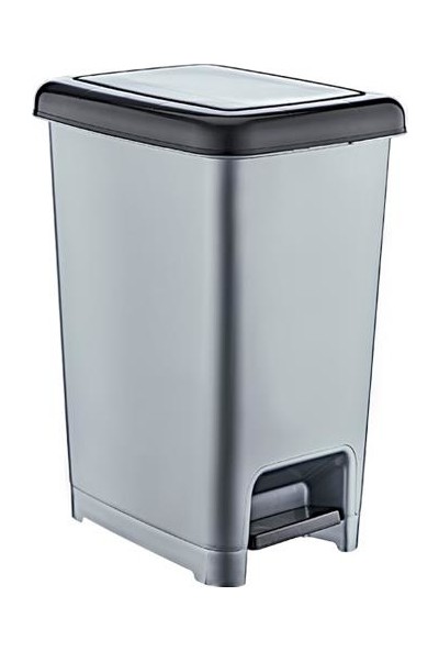 Emr Dünya Plastik Pedallı Slim Çöp Kovası 10 lt Gri-Siyah Emr Dünya Plastik Pedallı Slim Çöp Kovası 10 lt Gri-Siyah