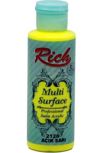 Rich Multi Surface 120 cc Açık Sarı 2128 Akrilik Boya Rich Multi Surface 120 cc Açık Sarı 2128 Akrilik Boya