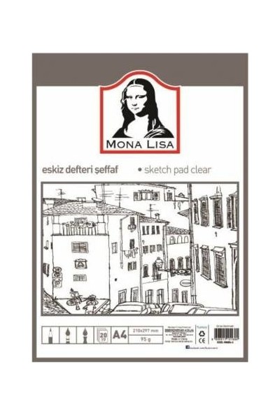 Südor Mona Lisa Eskiz Defteri Şeffaf 95 Gr. 20 Yaprak
