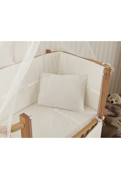 Meltem Smart Mood Ekru Pamuklu Bebek Uyku Seti - 50x90 cm